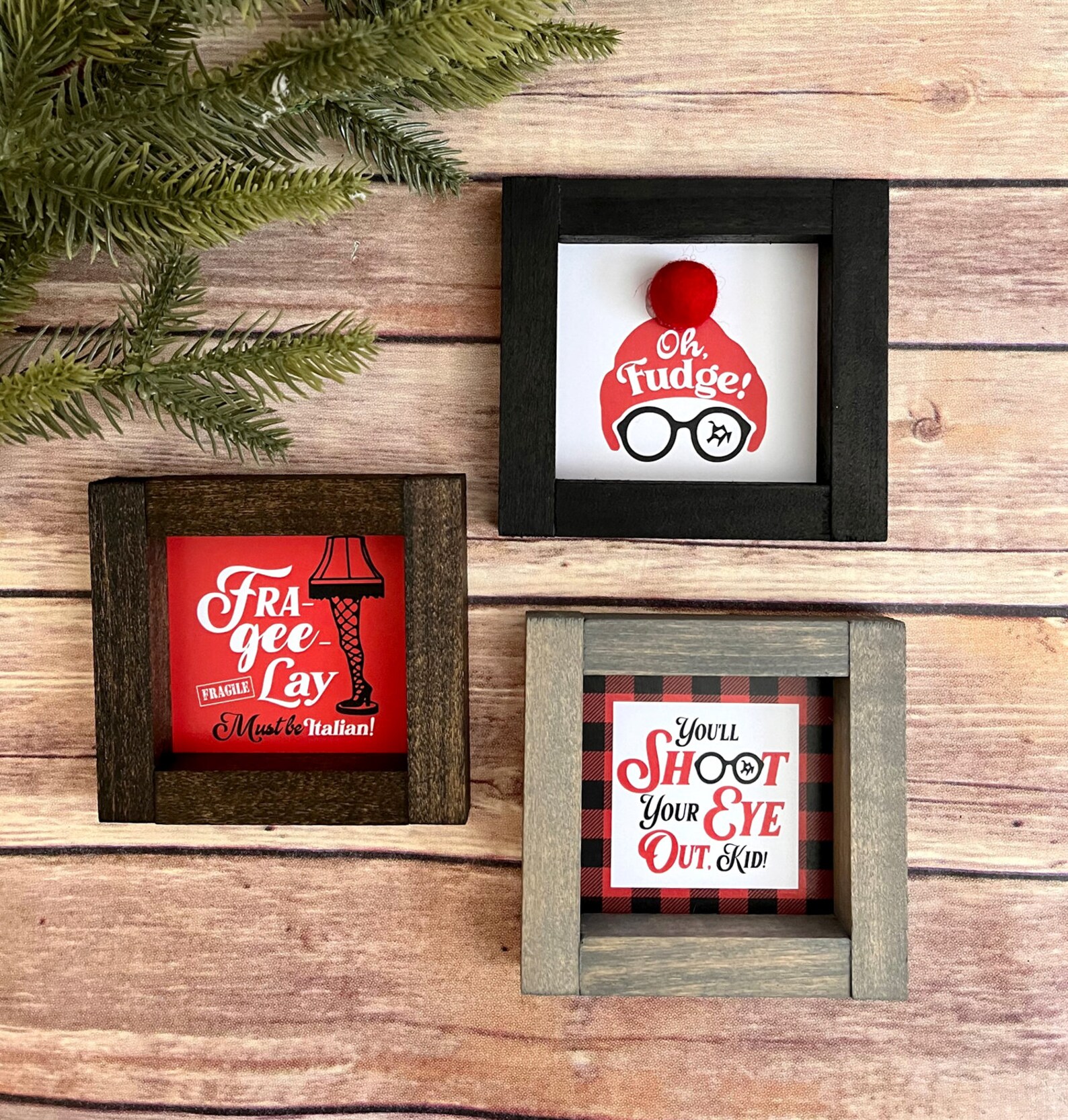 A CHRISTMAS STORY Themed Mini Wood Signs Oh Fudge - Etsy