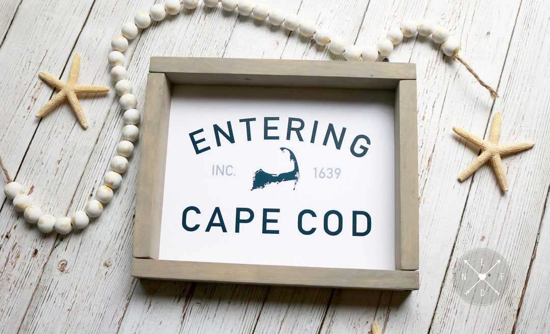 ENTERING CAPE COD Custom Wood Sign Multiple Size Options Coastal New ...