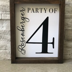 PERSONALIZED Family NAME PARTY of Sign Multiple Sizes Print Only or ...