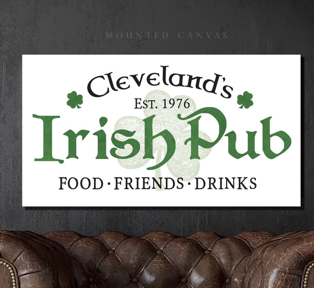PERSONALIZED Name IRISH PUB Art Print, Frame or Mounted Canvas | St ...