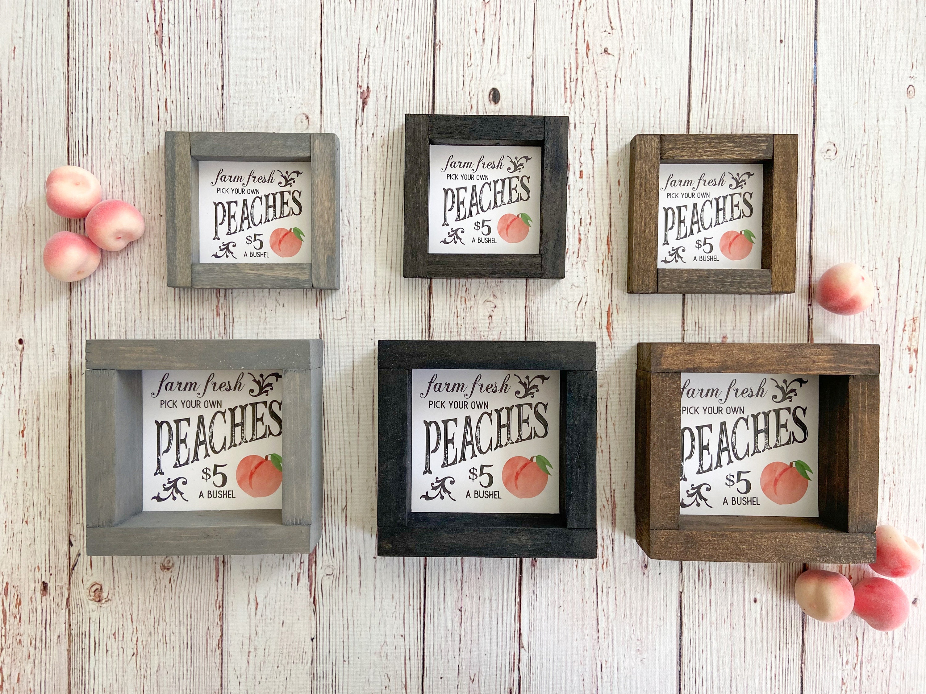 Farm Fresh PEACHES Mini Wood Framed Sign Georgia Peach - Etsy