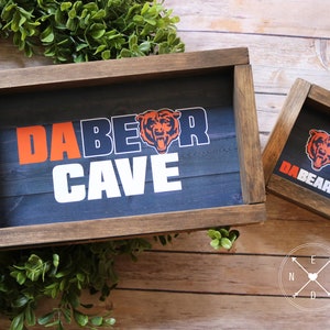 DA BEAR CAVE Sports Sign Chicago Bears Lover Sign Home Decor Da Bear ...