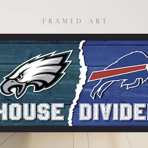 HOUSE DIVIDED Custom 2 SPORTS Team Sign | Framed Sign, Print Only or ...