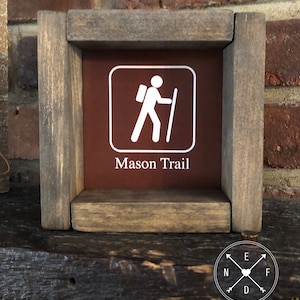 PERSONALIZED HIKING TRAIL Name Sign Custom Trail Name Sign Rustic ...
