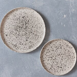 Black and White Ceramic Plates, Modern Dinnerware, White Plates With ...