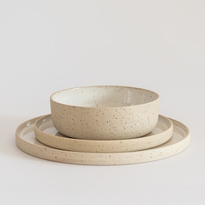 Ceramic Dinnerware Set for 1, 2, 4, 6, 8, 10, Minimal Stoneware ...