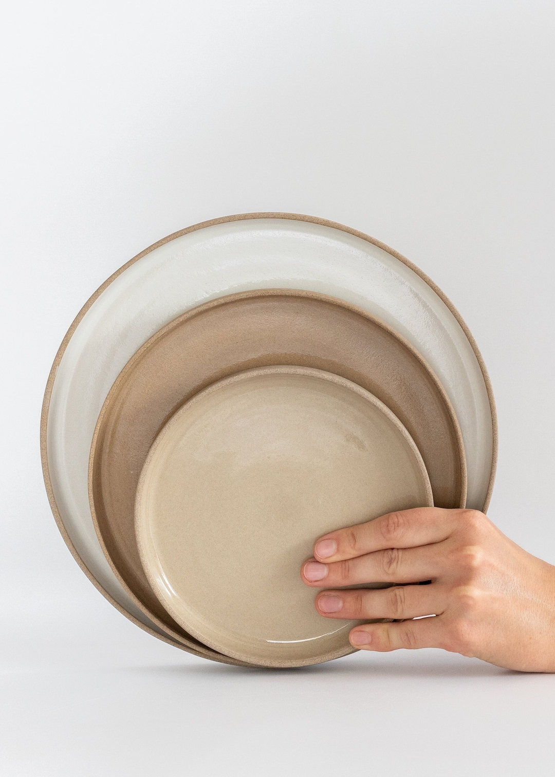Ceramic Plates, Minimal Plates With Rim, Earthy Tones Brown Dishes ...