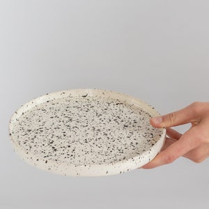 Black and White Ceramic Plates, Modern Dinnerware, White Plates With ...