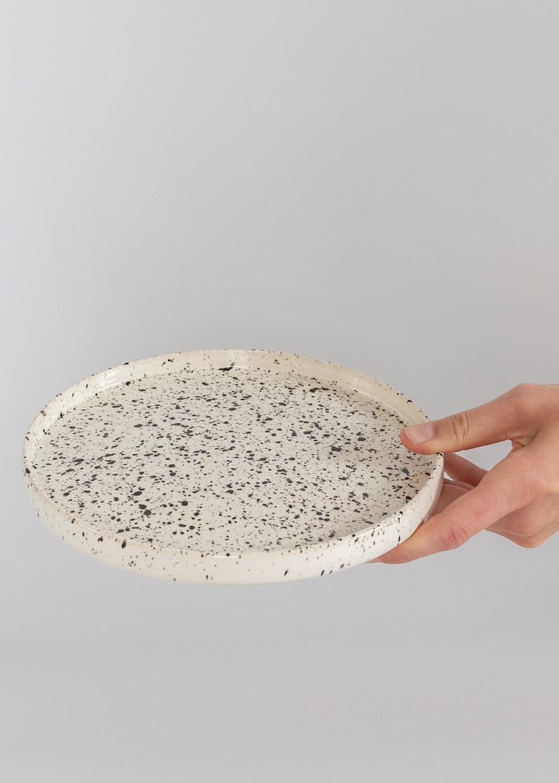 Black and White Ceramic Plates Modern Dinnerware White - Etsy