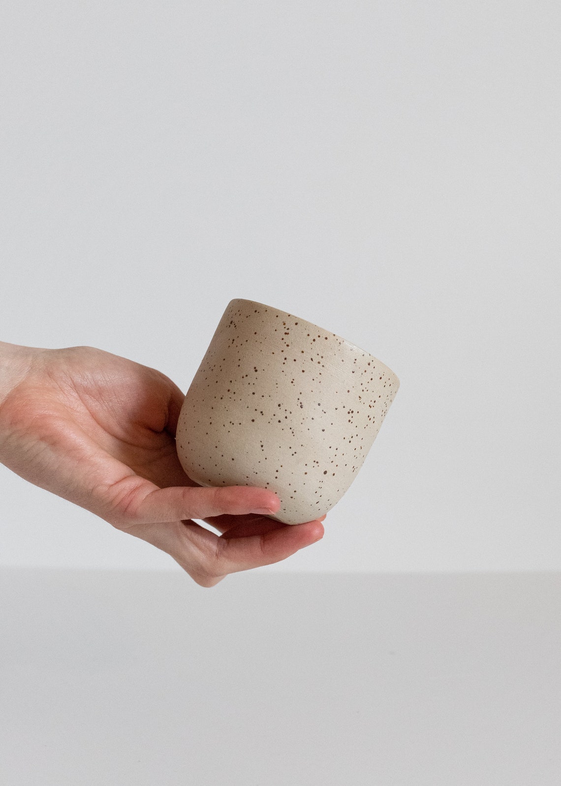 Minimal Stoneware Ceramic Coffee Cup, Natural Speckled Ceramic Tumbler ...