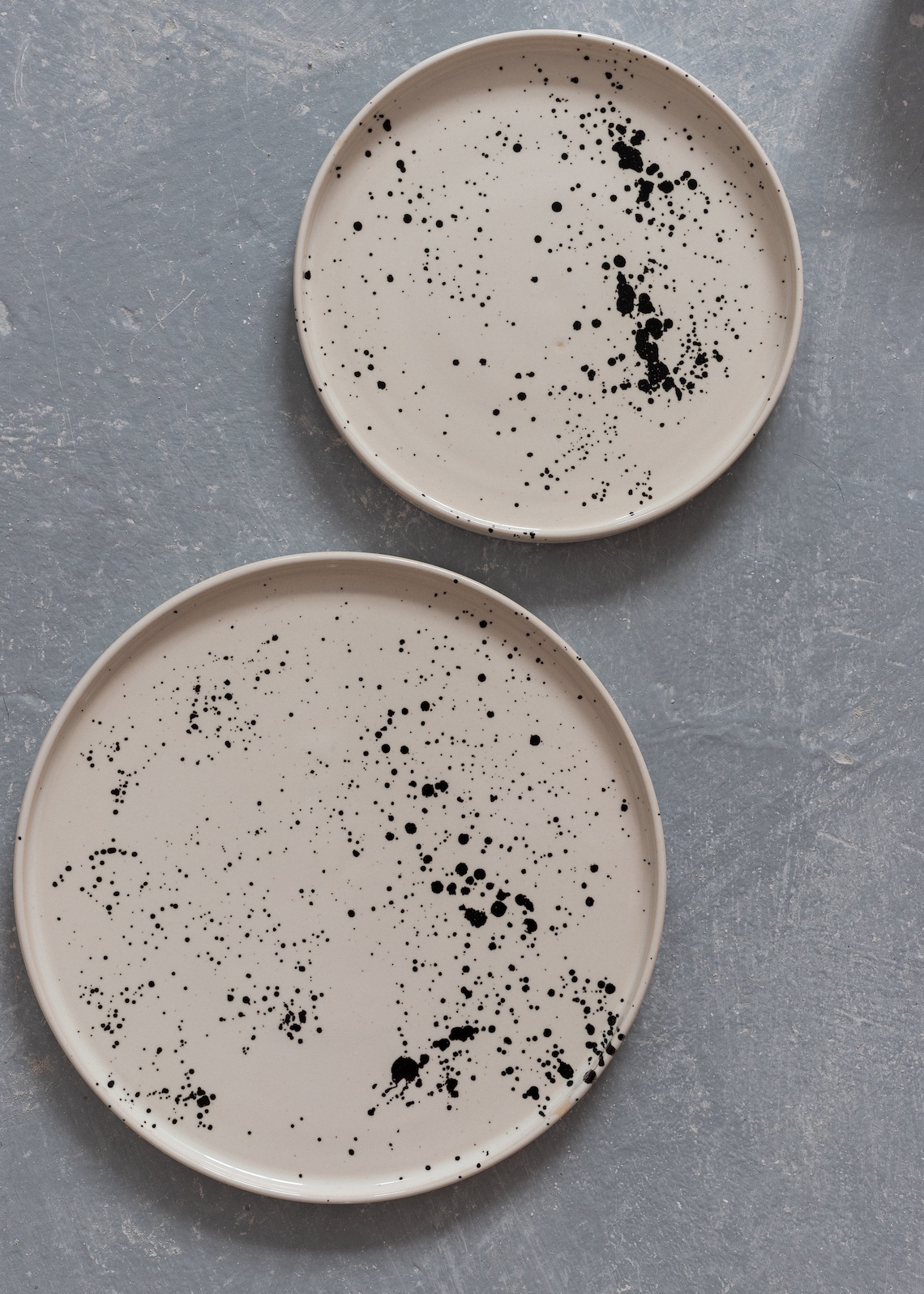 CERAMIC DINNERWARE Set-black White Tableware-black Spots - Etsy