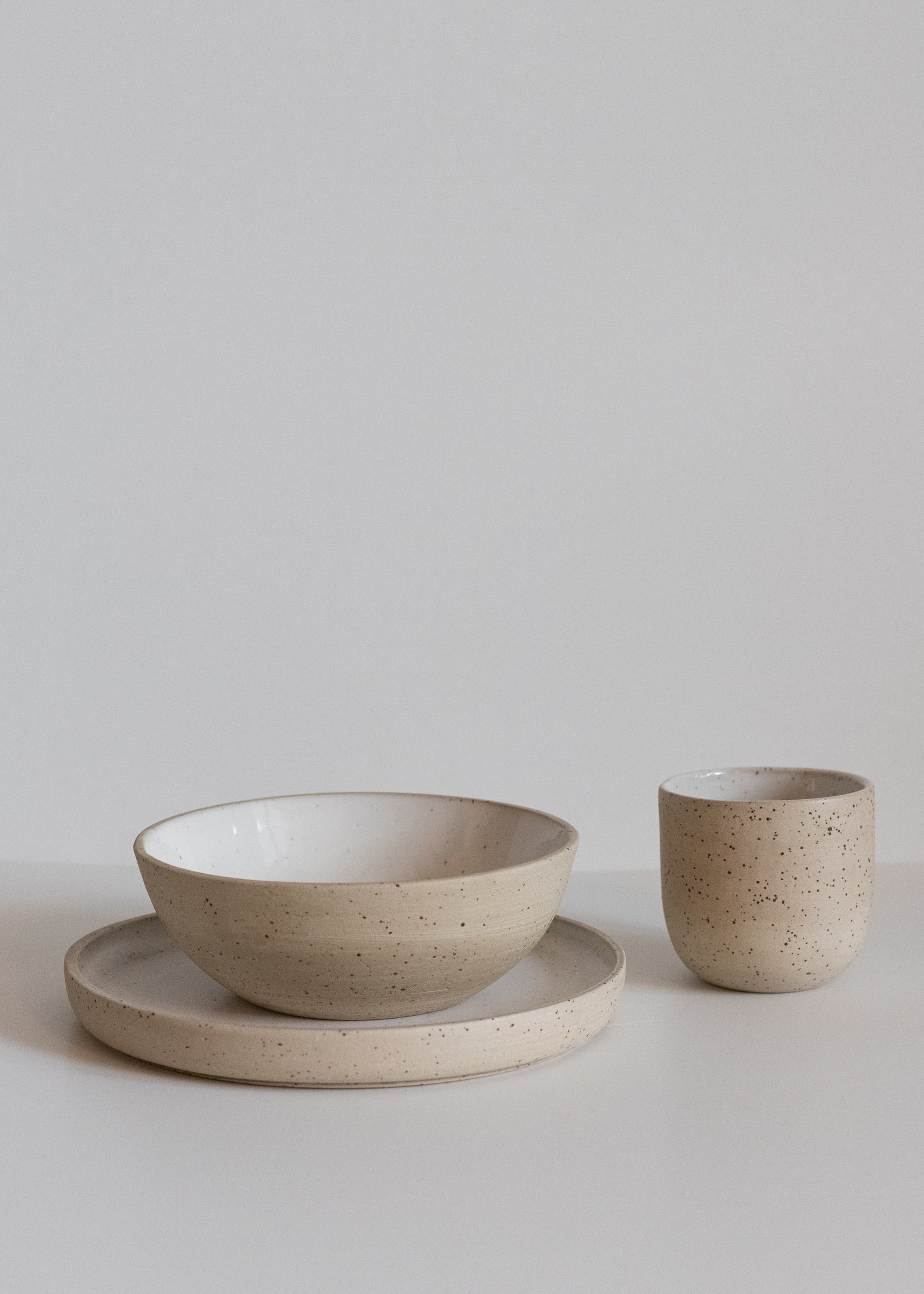 Ceramic Plates Set Minimal Plates With Rim White Matte - Etsy