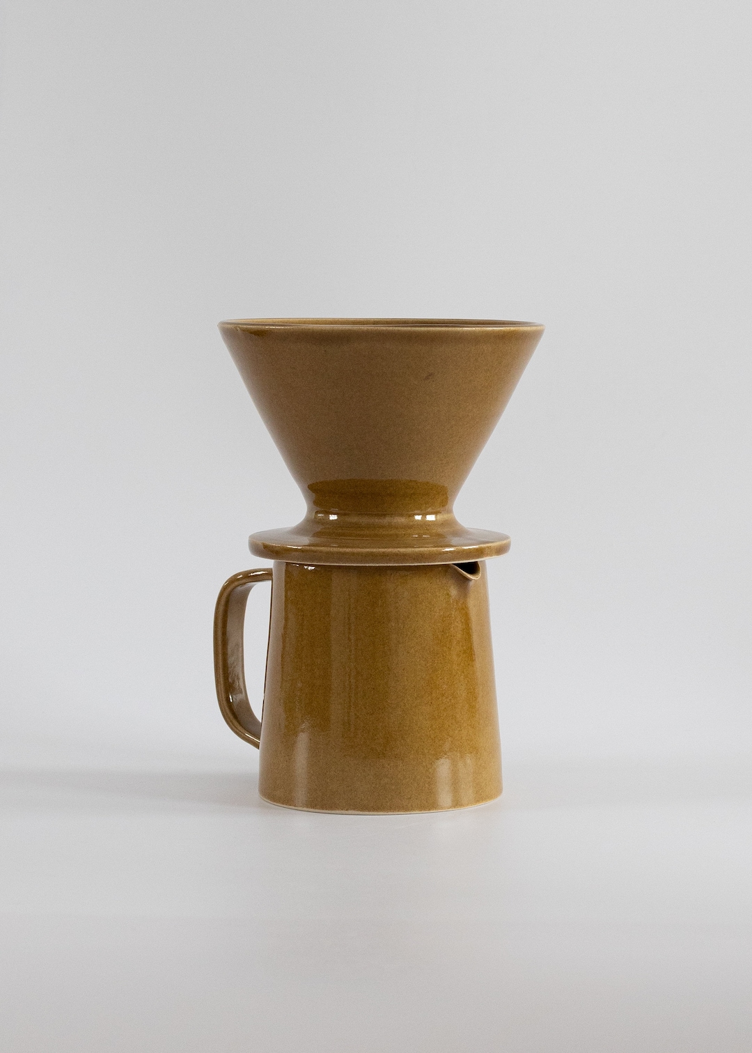 Mustard Brown Ceramic Pour Over Coffee Set, Pour Over + Coffee Jug ...