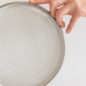 Grey Ceramic Plates Set, Modern Stoneware Dinnerware, Minimal Flat ...