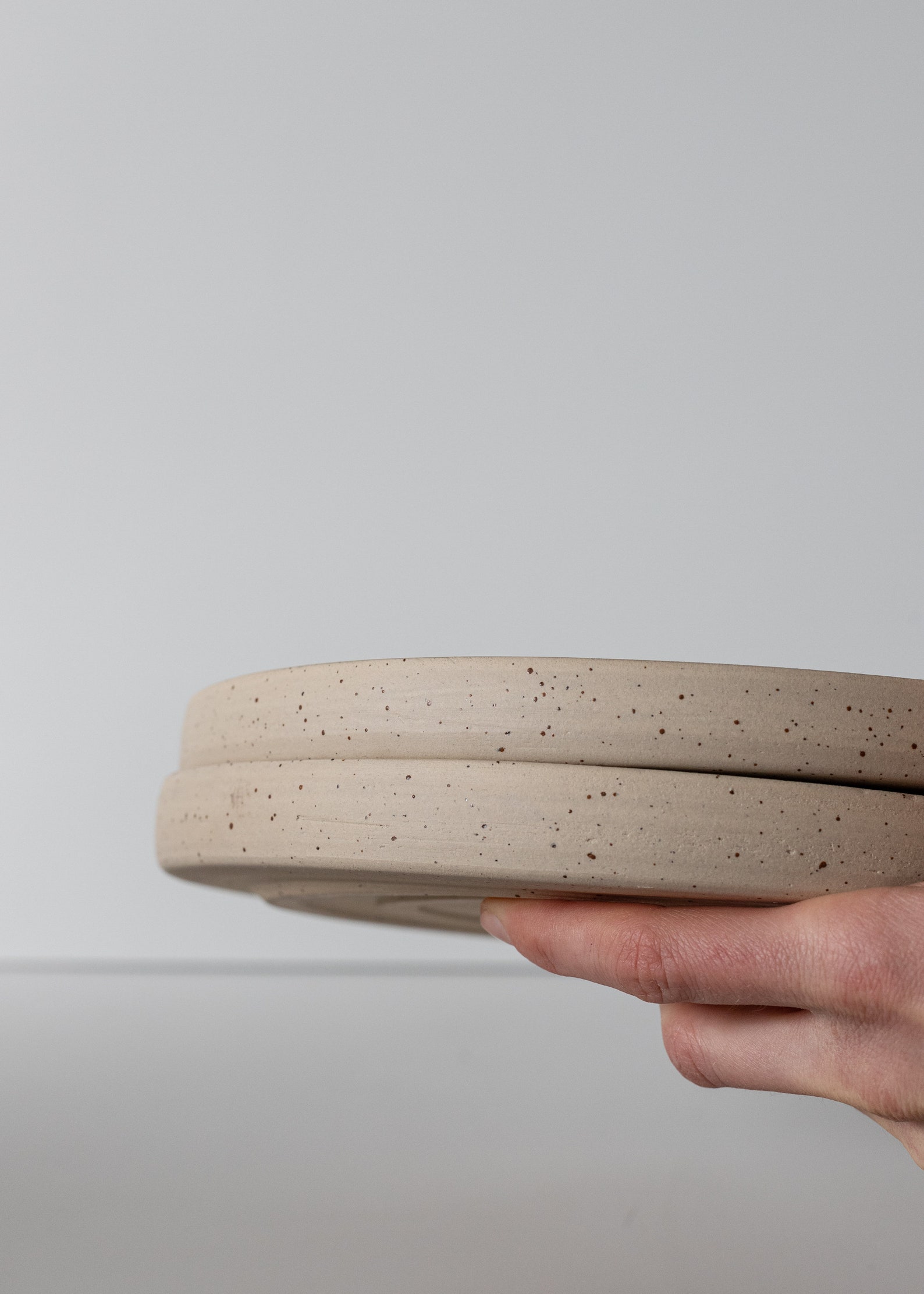 Minimal Ceramic Plates With a Rim Speckled Plates With Edge - Etsy
