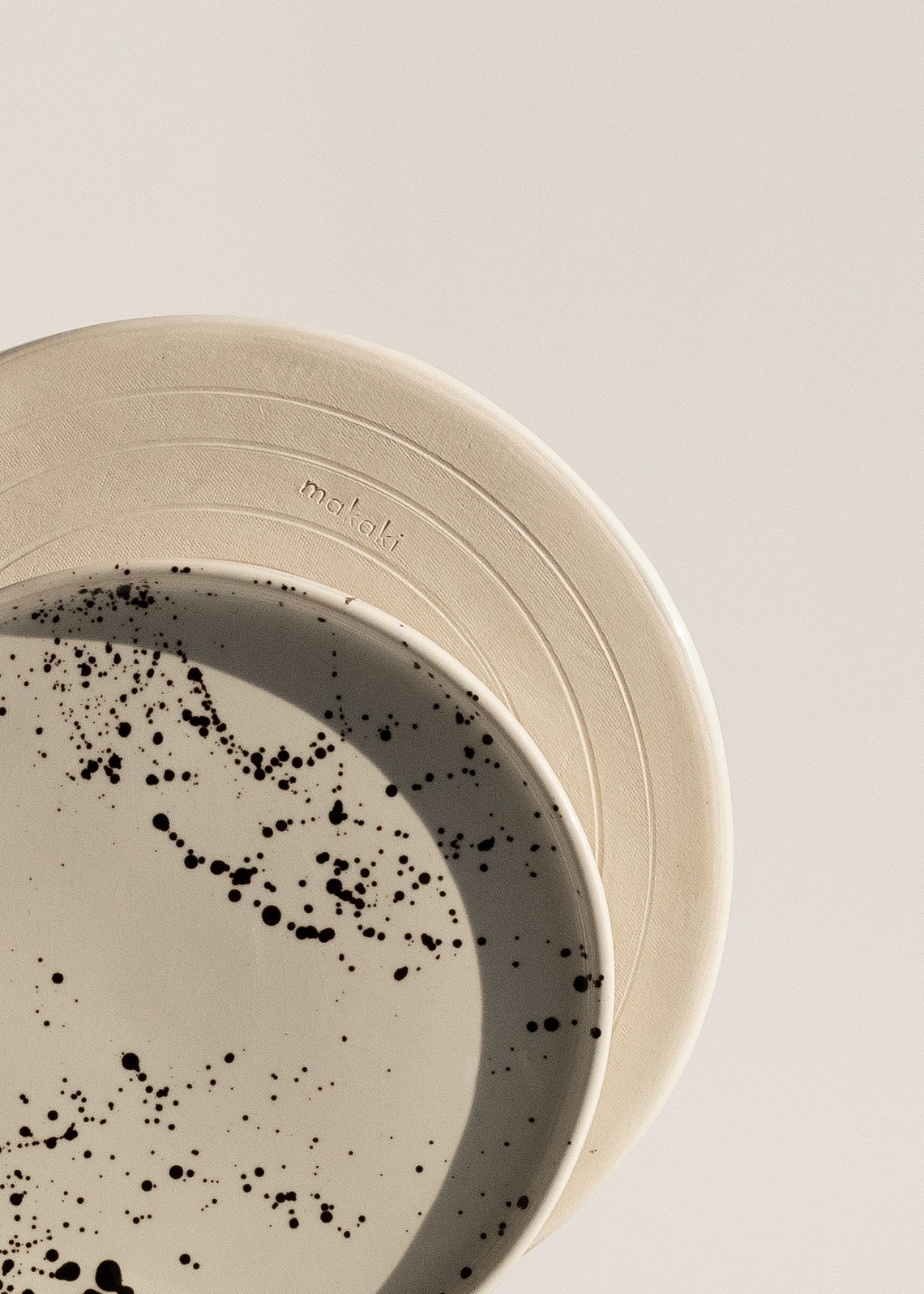 CERAMIC DINNERWARE Set-black White Tableware-black Spots - Etsy