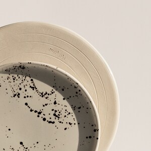 CERAMIC DINNERWARE Set-black White Tableware-black Spots Modern ...