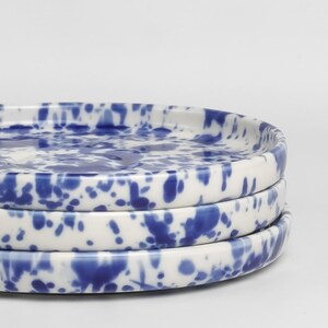 Handmade Ceramic Plate – Cobalt Blue Splash Design, Modern Porcelain ...