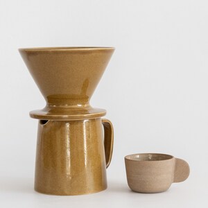 Mustard Brown Ceramic Pour Over Coffee Set, Pour Over + Coffee Jug ...