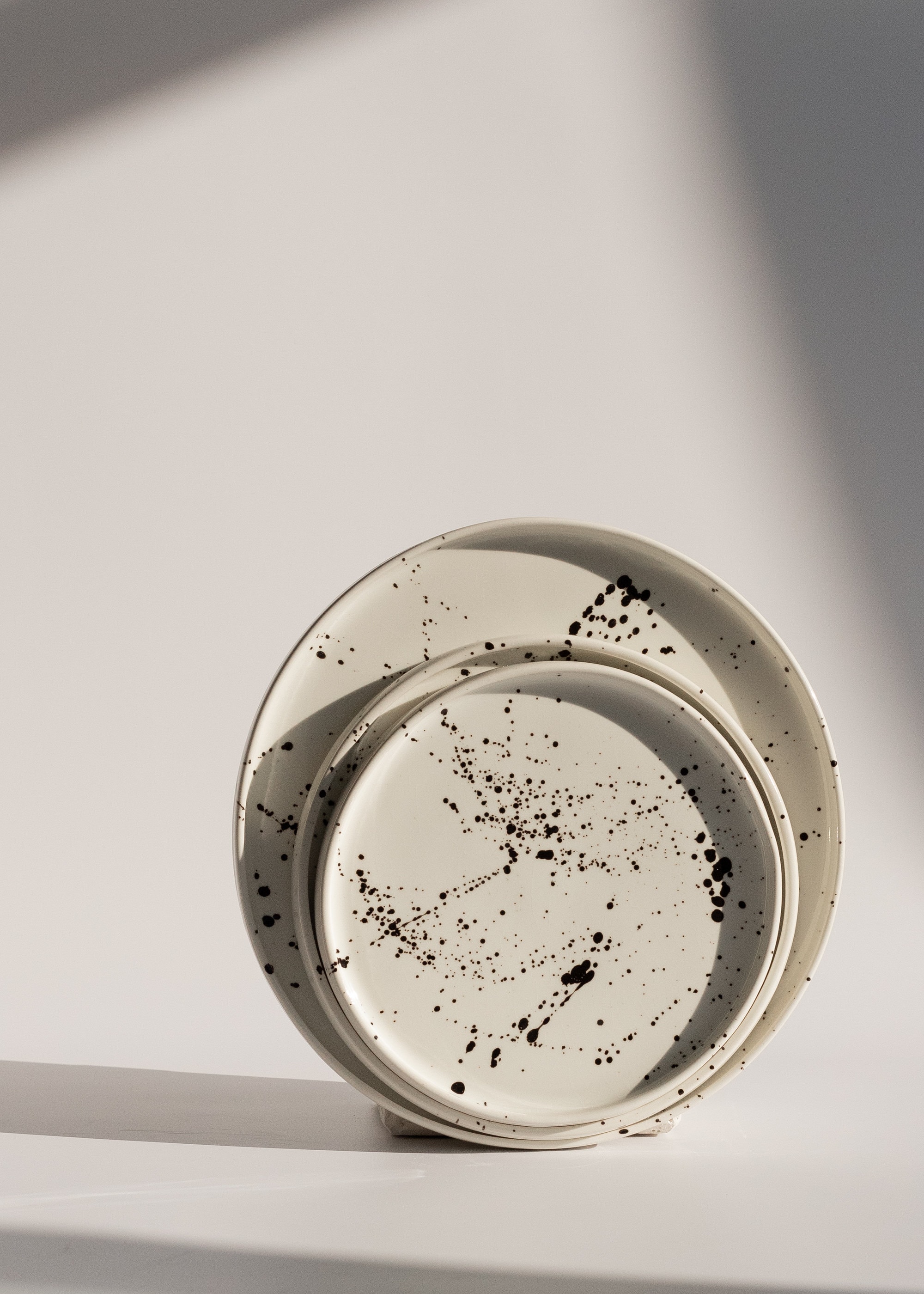 Black & White Modern Ceramic Plates Set White Dinnerware With - Etsy