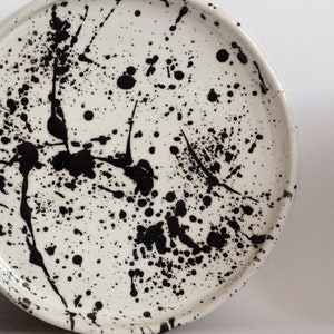 Black and White Ceramic Plates, Modern Dinnerware, White Plates With ...