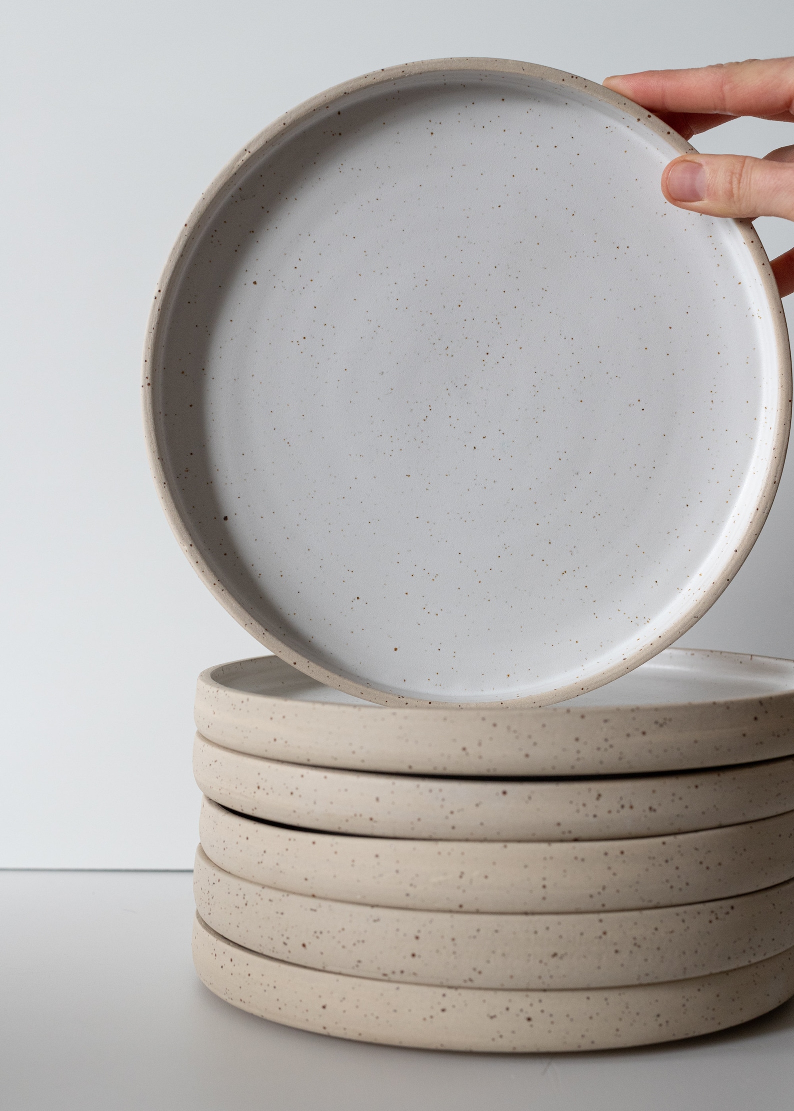 IN STOCK Minimal Ceramic Plates With a Rim Speckled Plates - Etsy