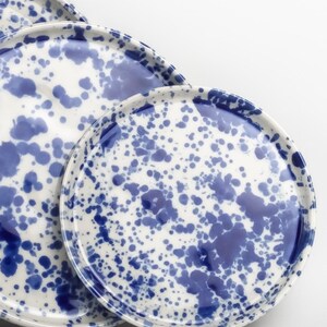 Handmade Ceramic Plate – Cobalt Blue Splash Design, Modern Porcelain ...