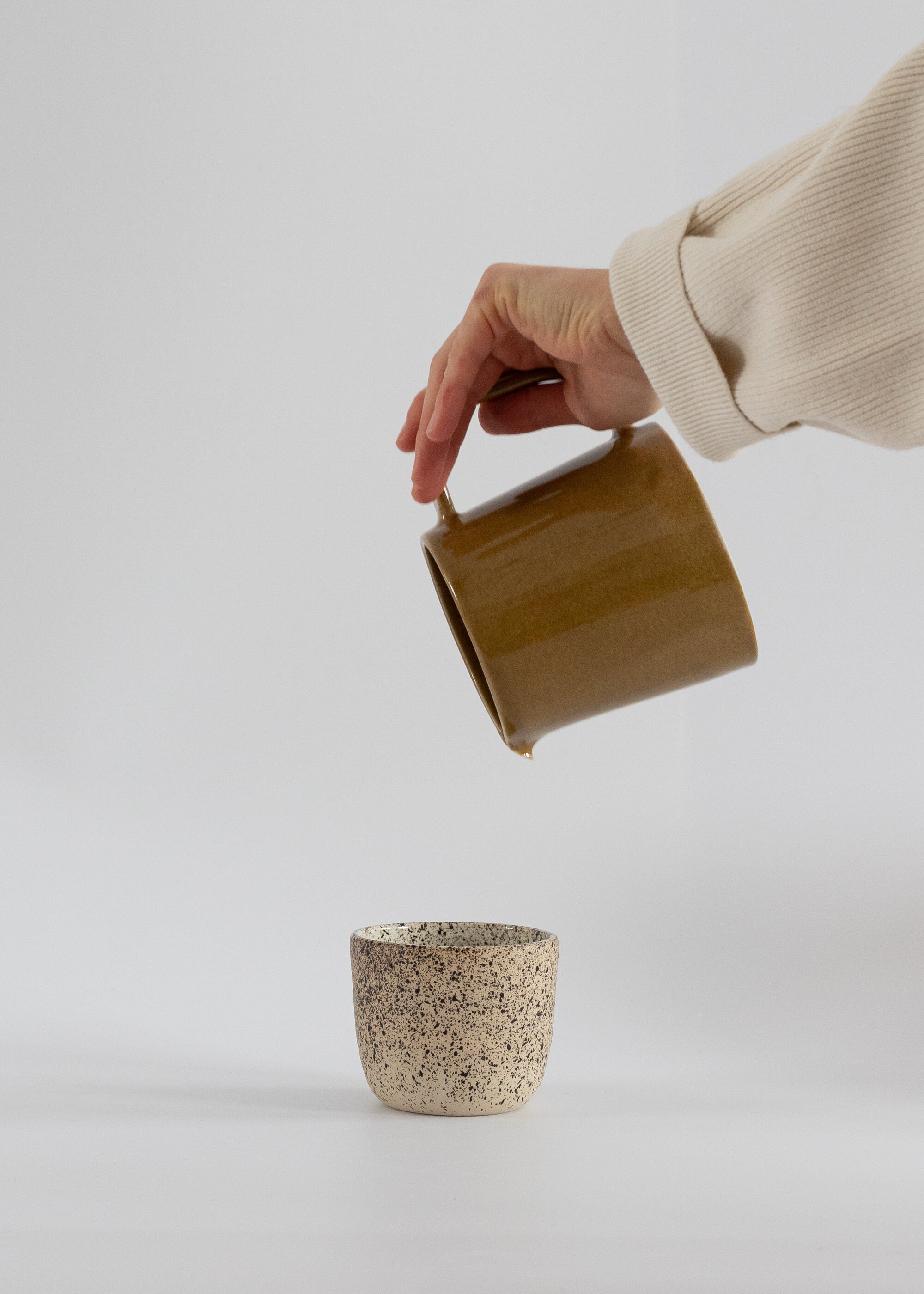 Mustard Brown Ceramic Pour Over Coffee Set, Pour Over + Coffee Jug ...