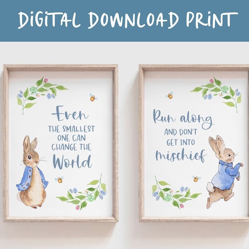 Peter Rabbit Baby Nursery Art Peter Rabbit Quote Prints - Etsy