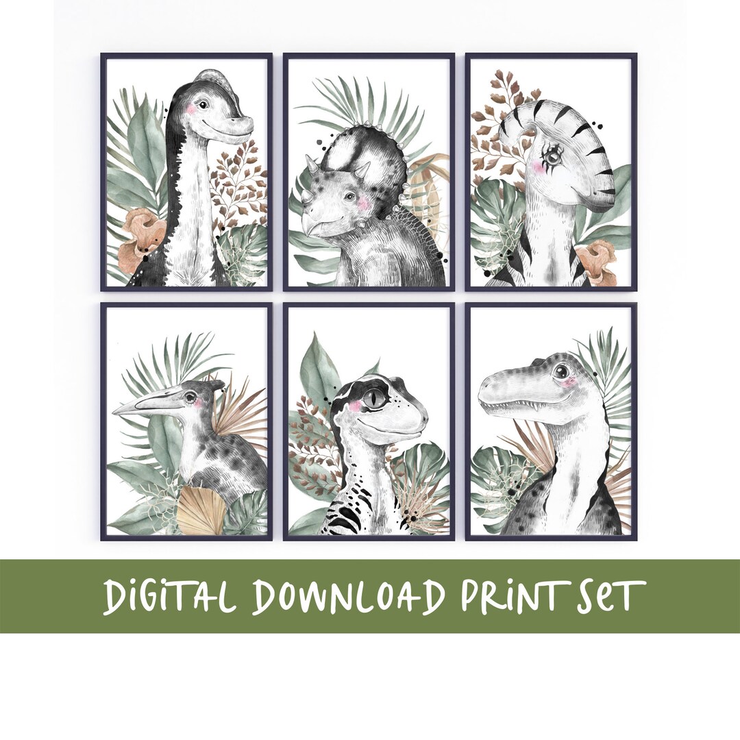Instant Download Printable, Digital Download Educational Dinosaur Wall ...