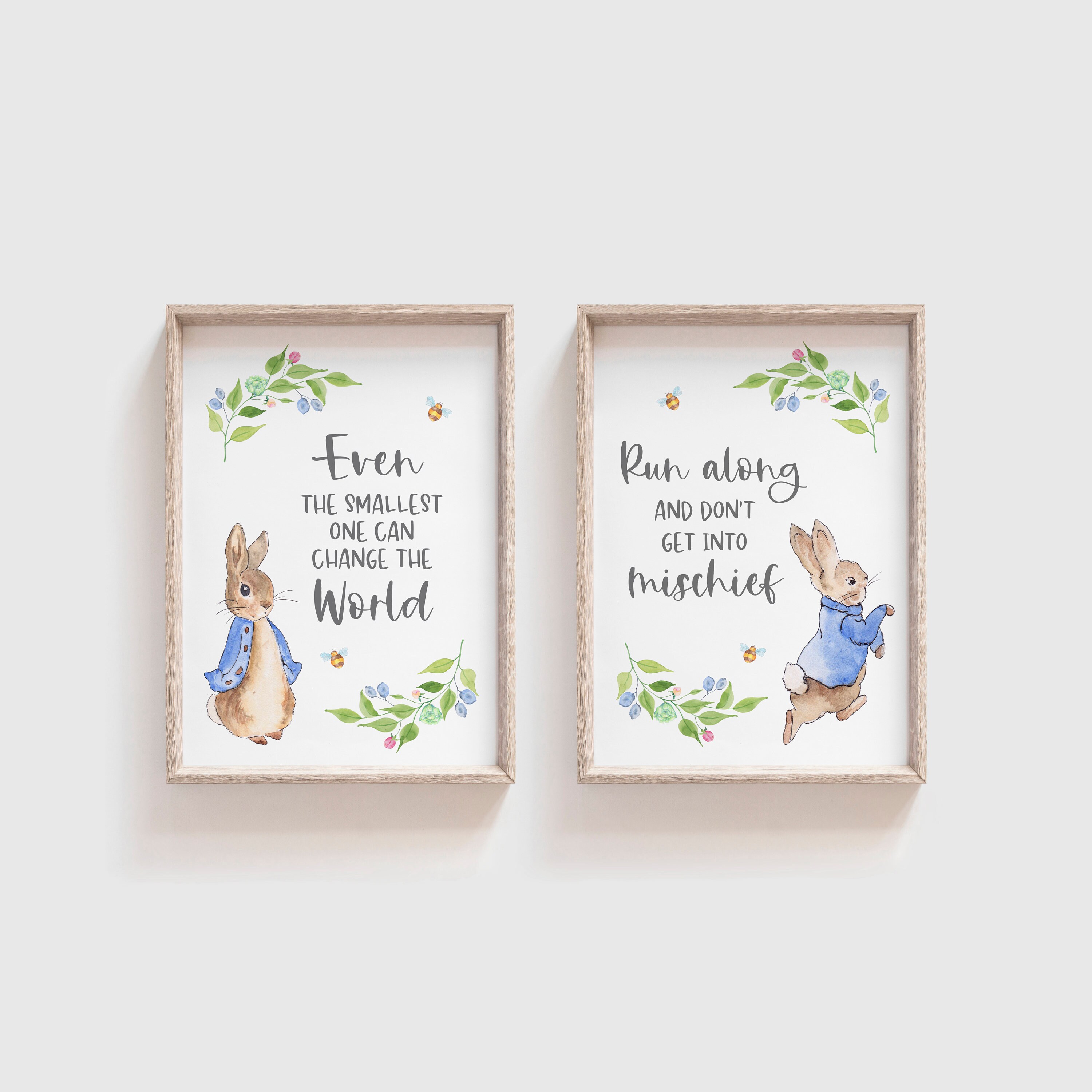 Peter Rabbit Print Set, Baby Nursery Print, Wall Art Decor, Beatrix ...
