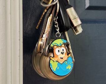 Bluey Inspired Letter Keychain, Monogram Keychain, Bluey Keychains ...