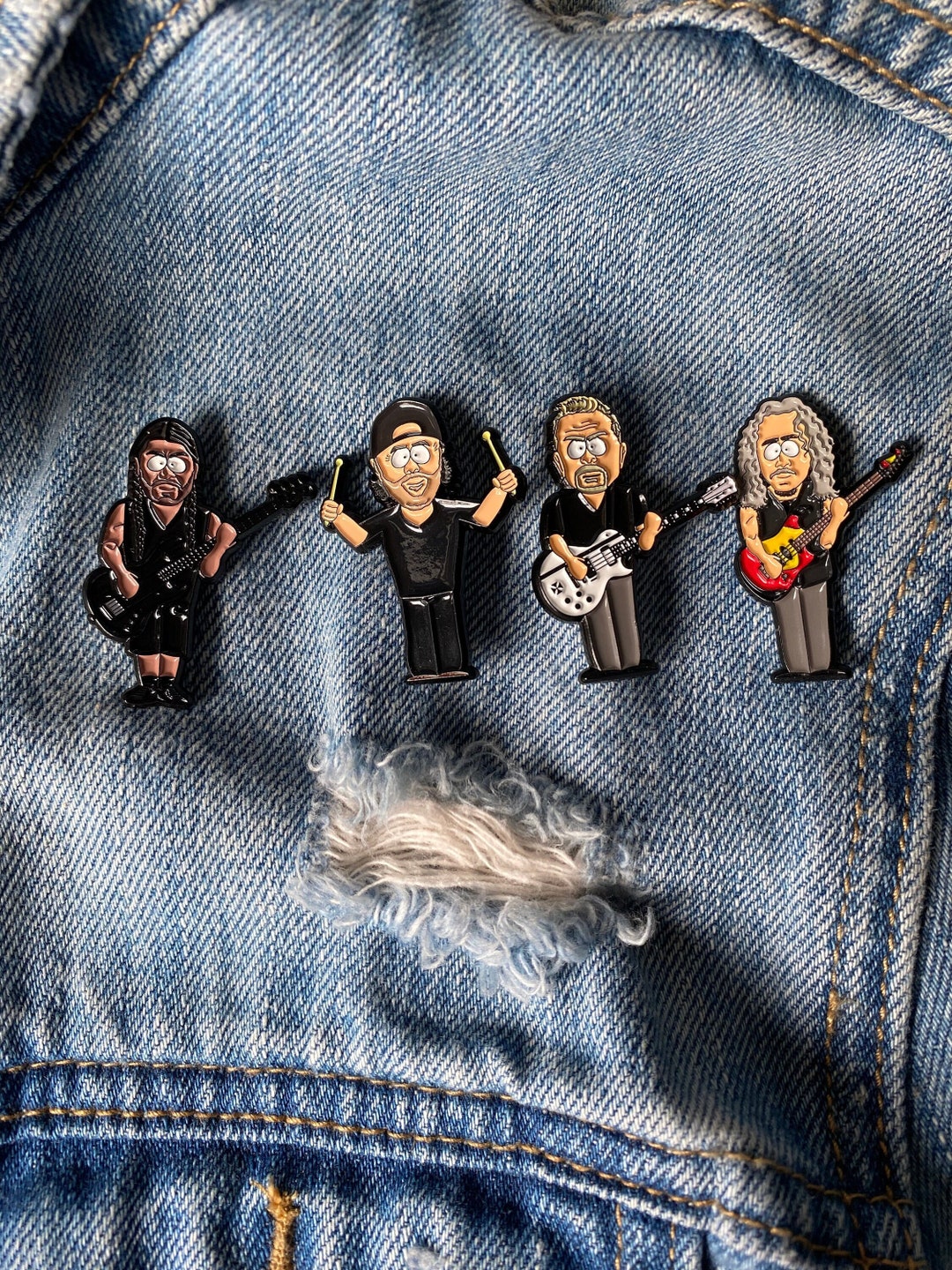 Metal Band Character Inspired Pins - Etsy