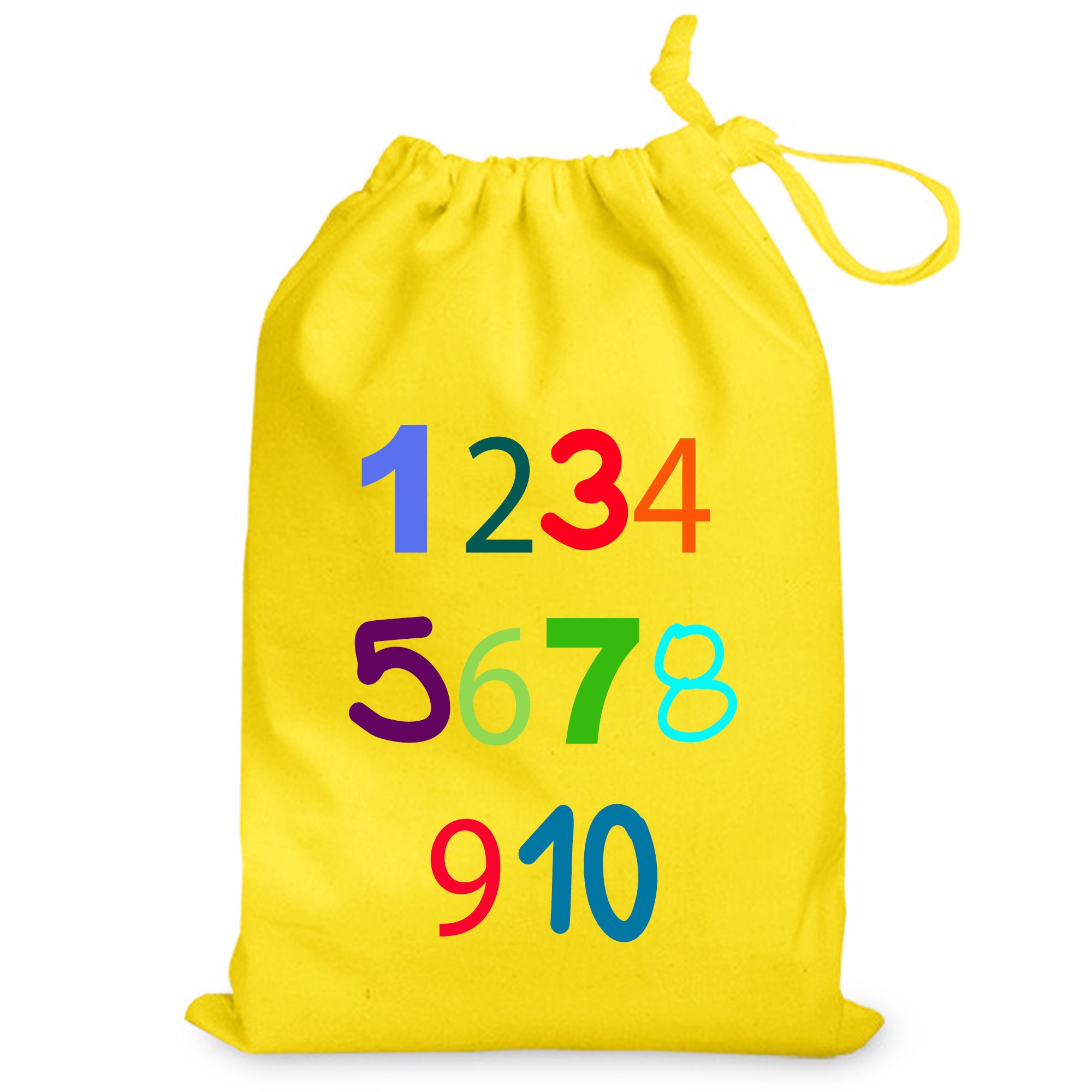 Numbers Counting Red Drawstring Bag | Etsy