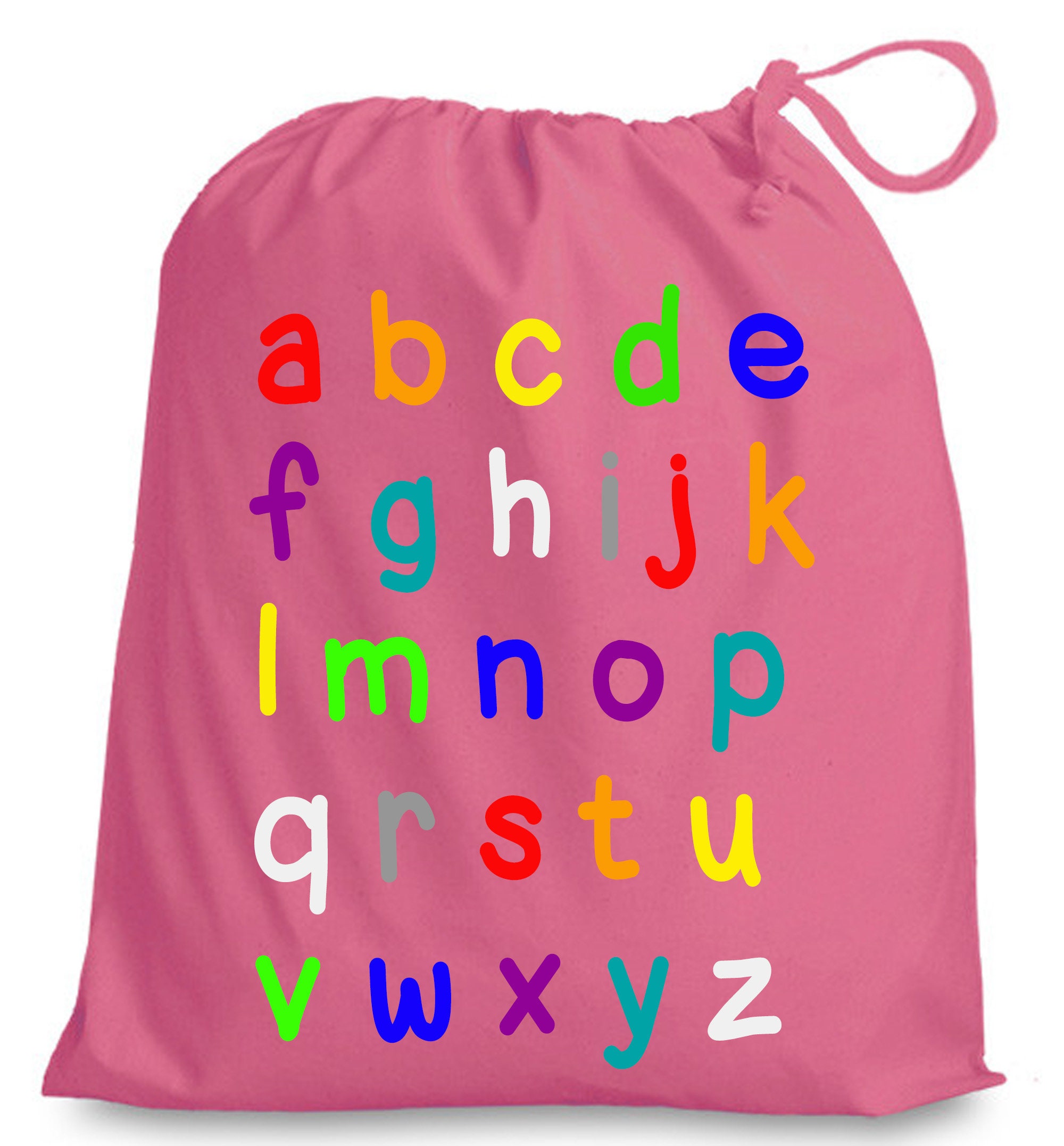 Colourful Alphabet Letters Drawstring Bag | Etsy
