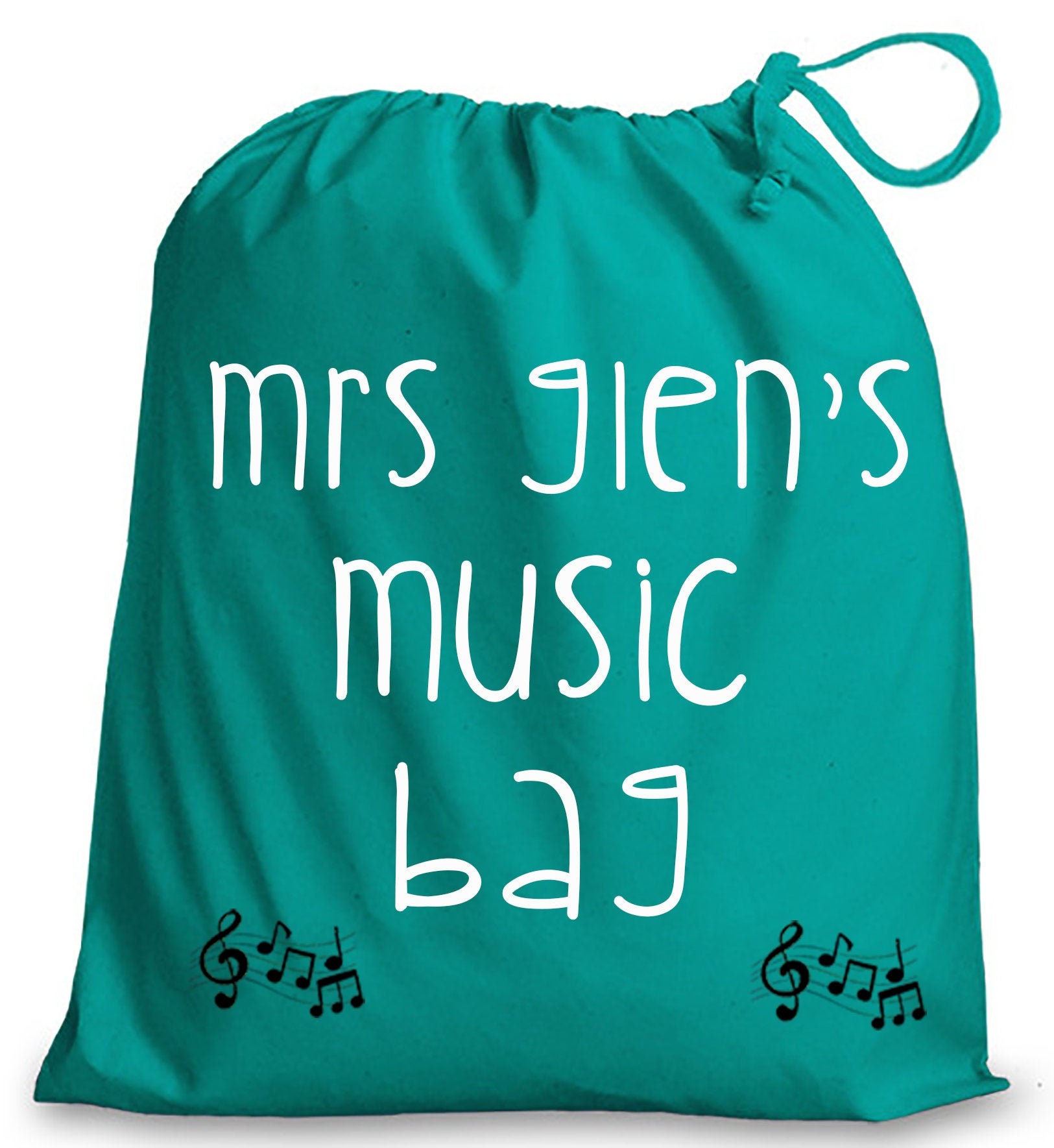 Personalised Turquoise Teacher Music Feely Bag Drawstring Bag - Etsy