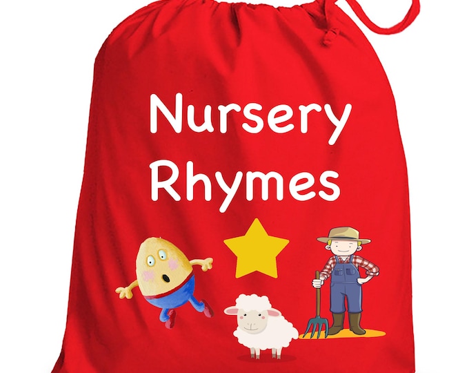 Nursery Rhyme Song Bag - Handmade Wooden Log Slices - Etsy UK