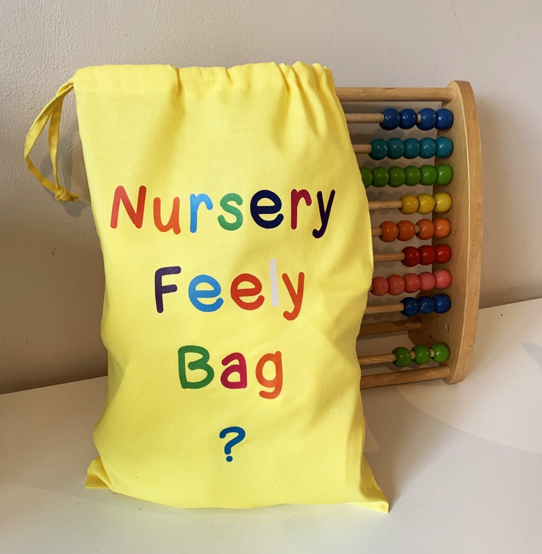 Bespoke Colourful Teacher Children's Feely Drawstring 100% Cotton Bag ...