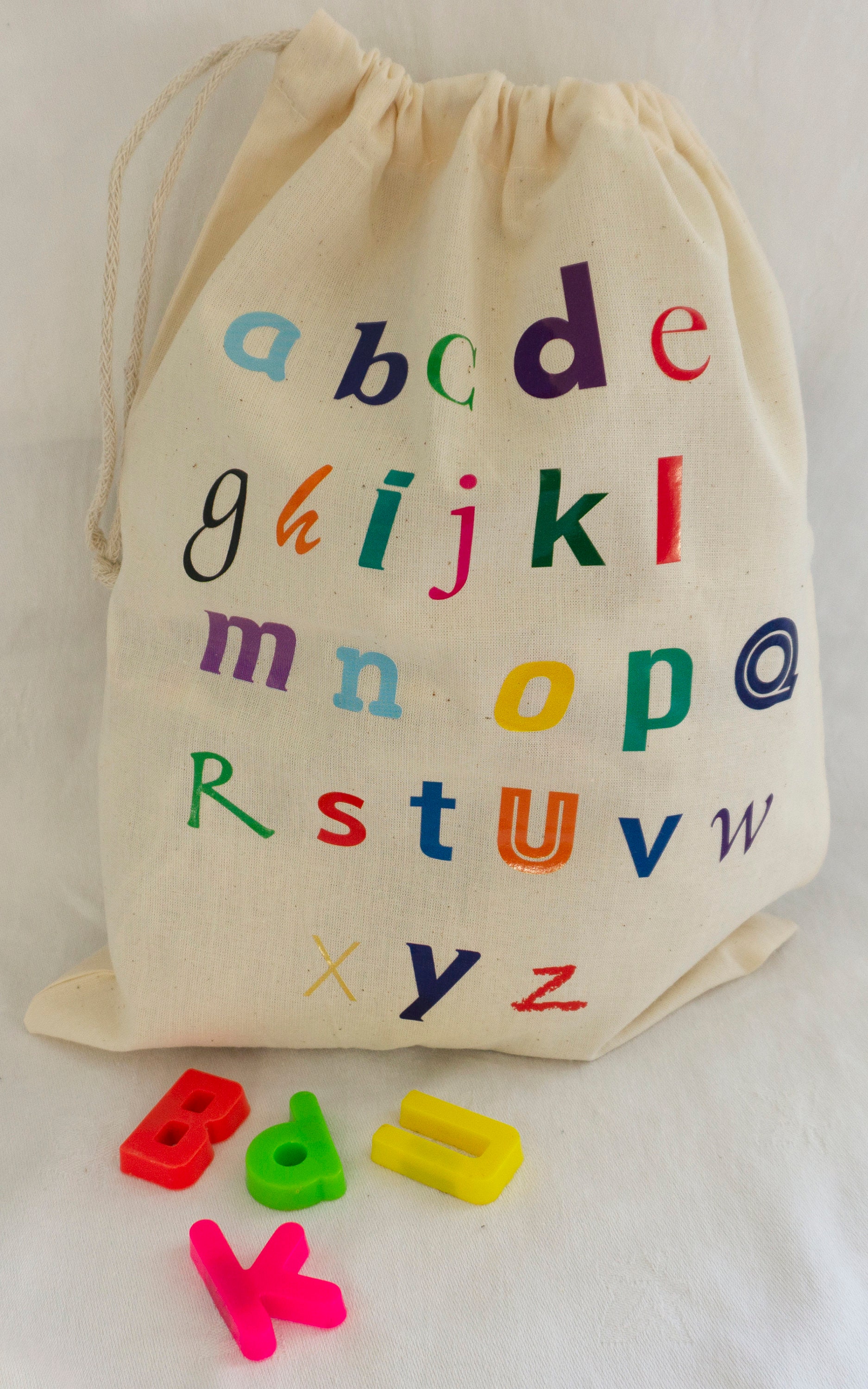 Alphabet Letters Drawstring Bag - Etsy UK