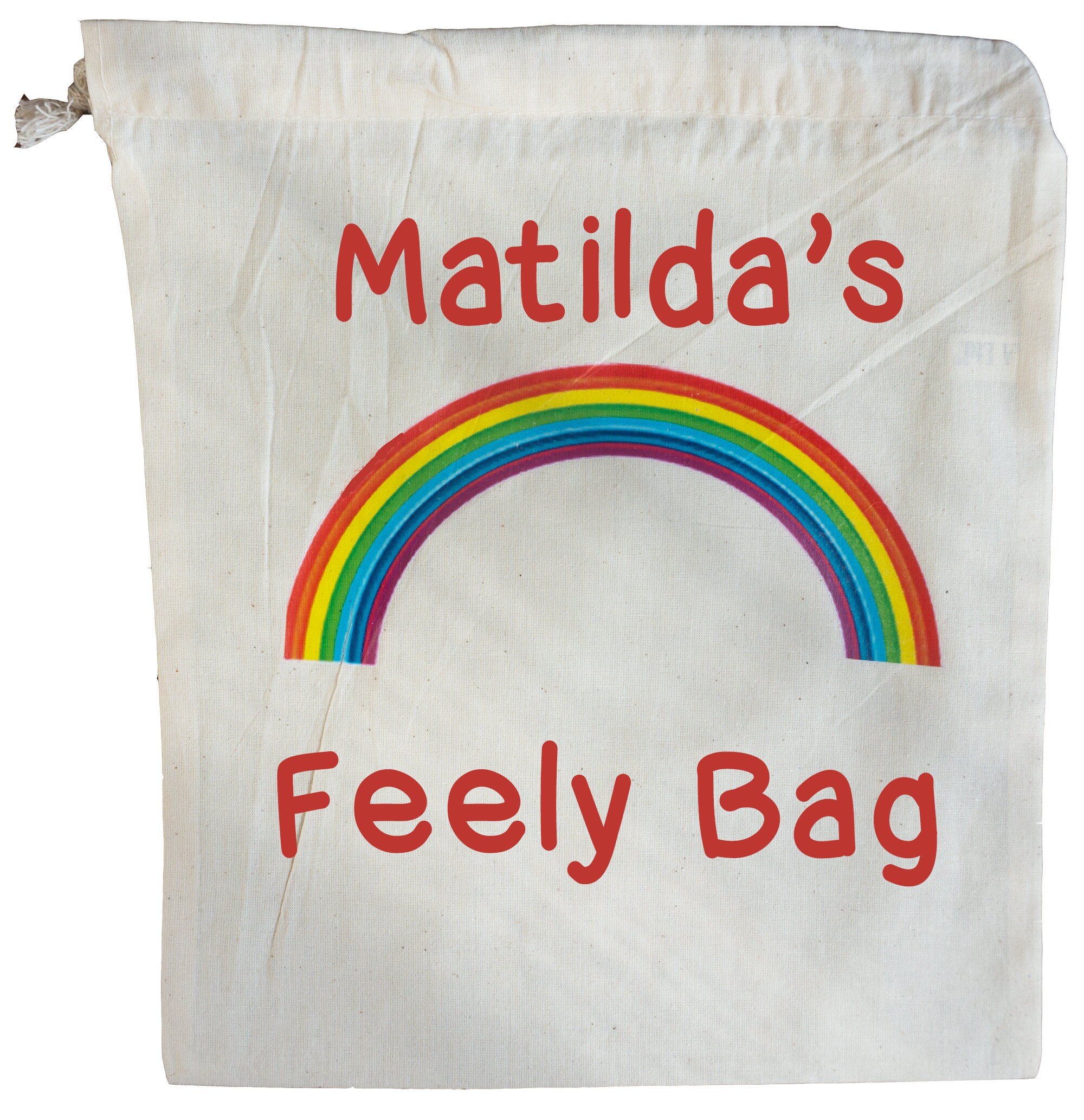 Personalised Children's Rainbow Feely Drawstring Bag - Etsy