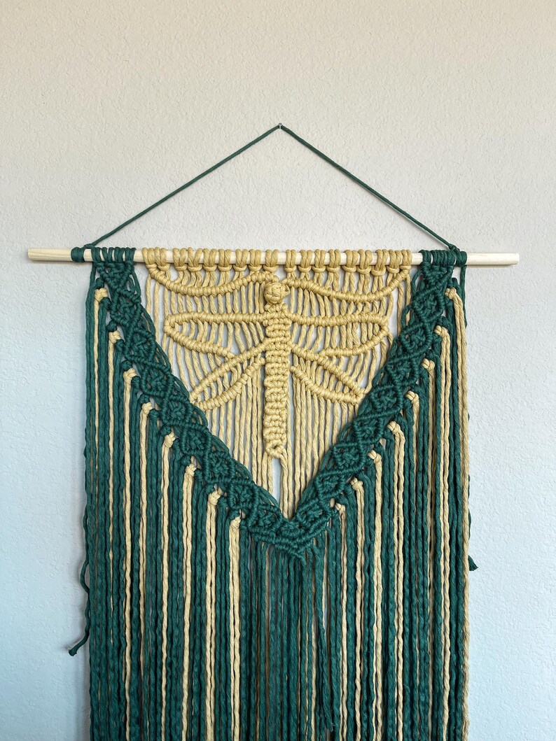 Dragonfly Macrame Wallhanging | Boho Wall Decor - Etsy