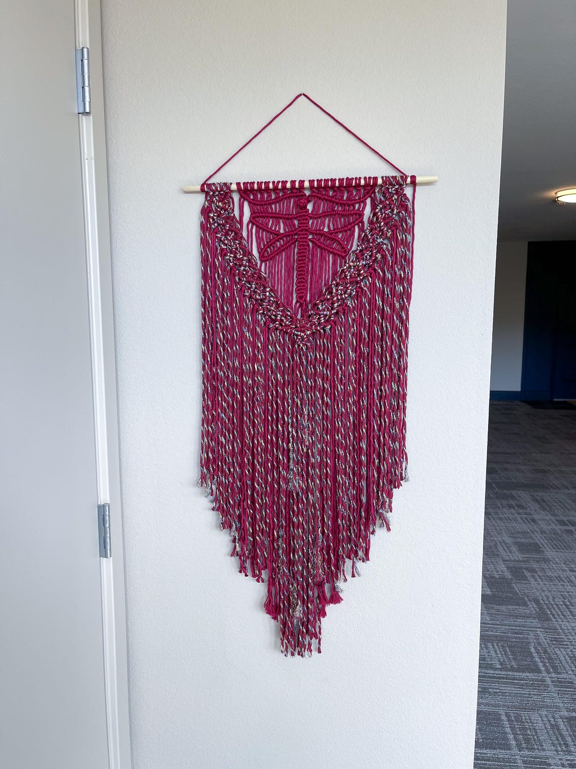 Dragonfly Macrame Wallhanging | Boho Wall Decor - Etsy