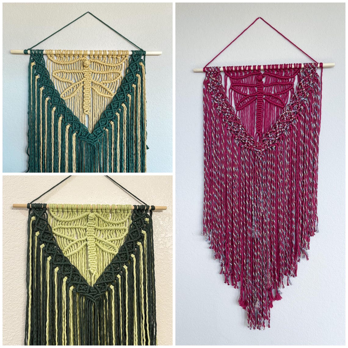 Dragonfly Macrame Wallhanging | Boho Wall Decor - Etsy