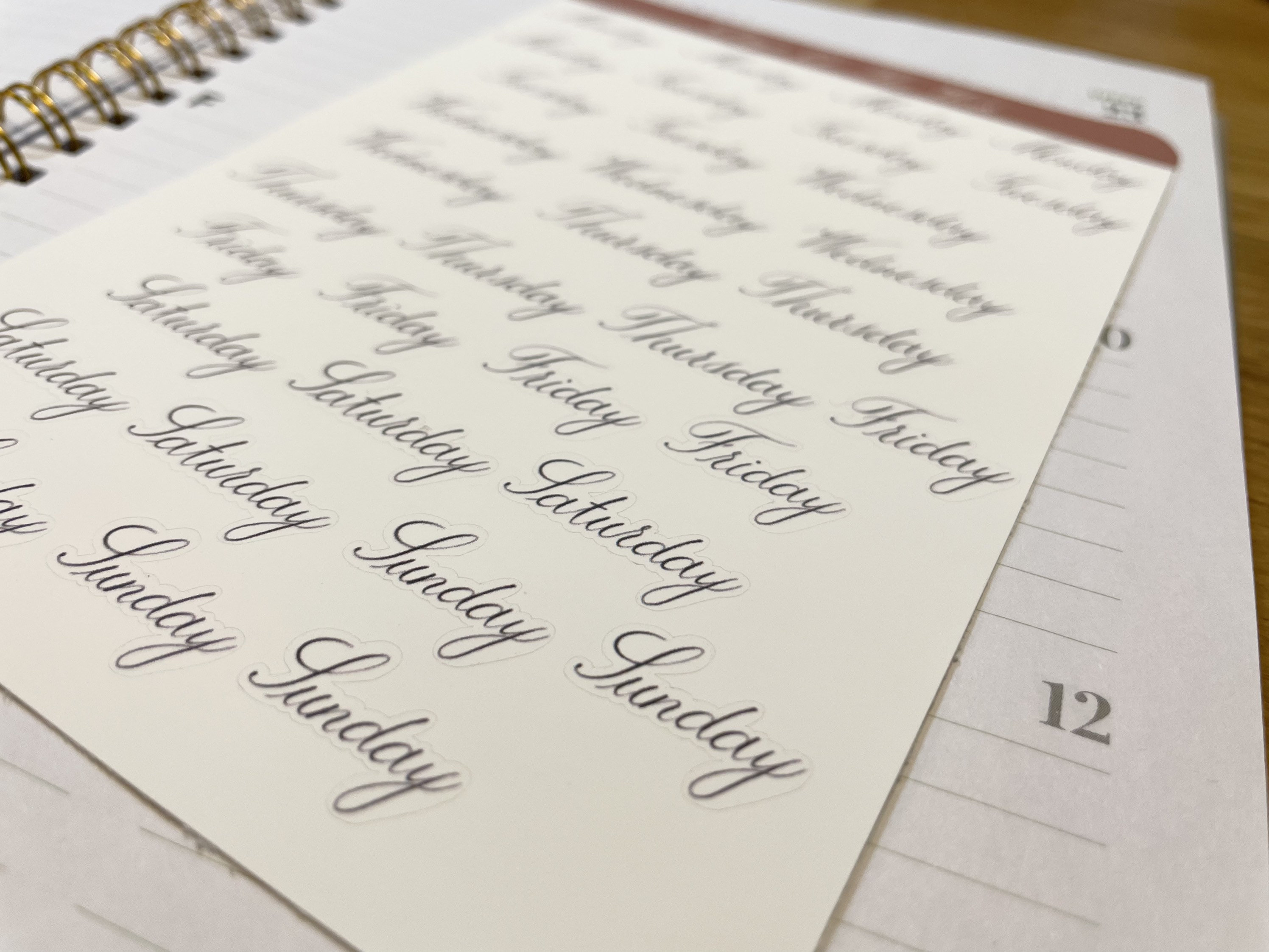 Planner Stickers, Days of the Week Bullet Journal Stickers Traditional ...