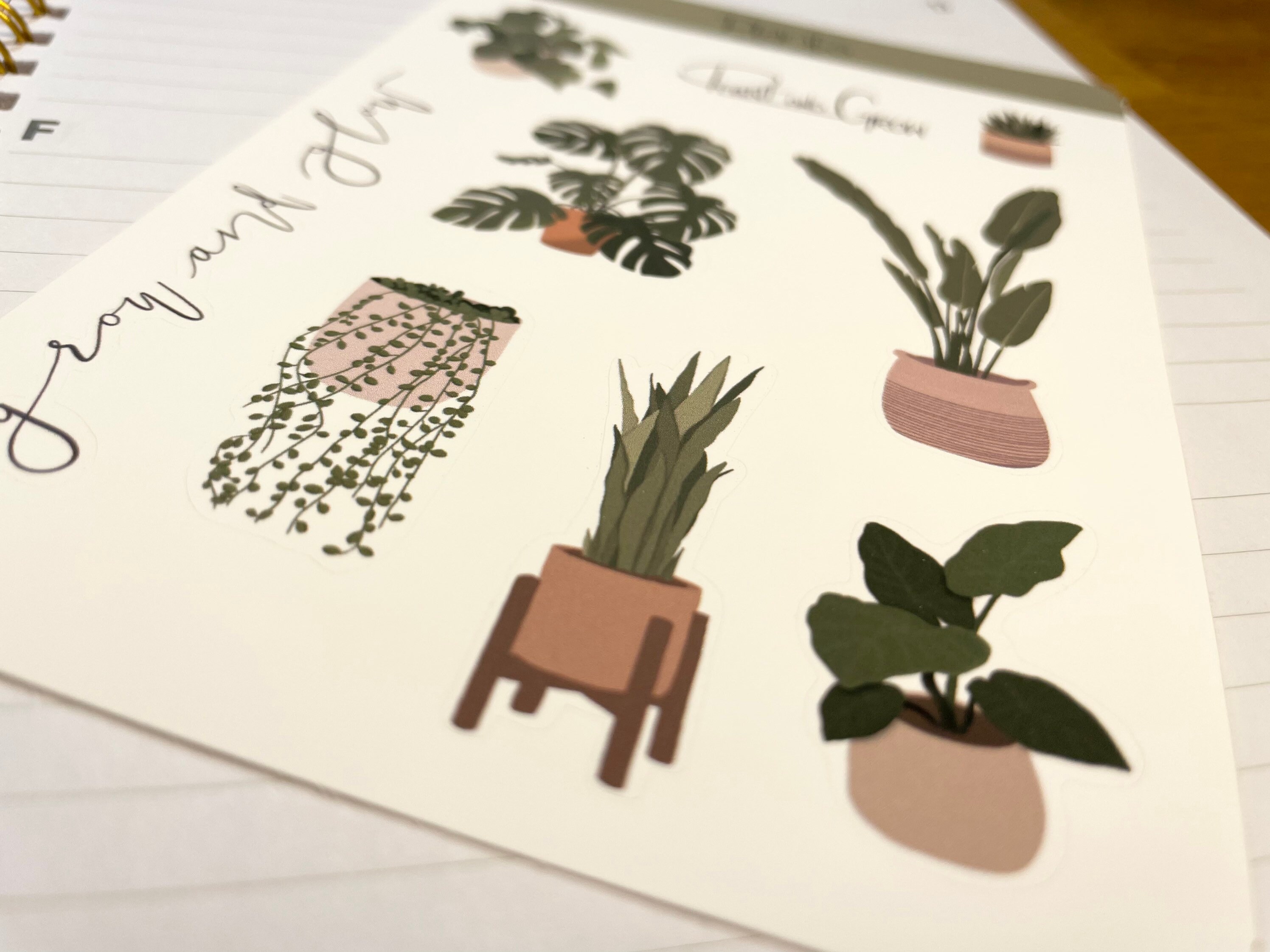 Plant Sticker Sheet, Bullet Journal Stickers, Bujo Stickers, Planner ...