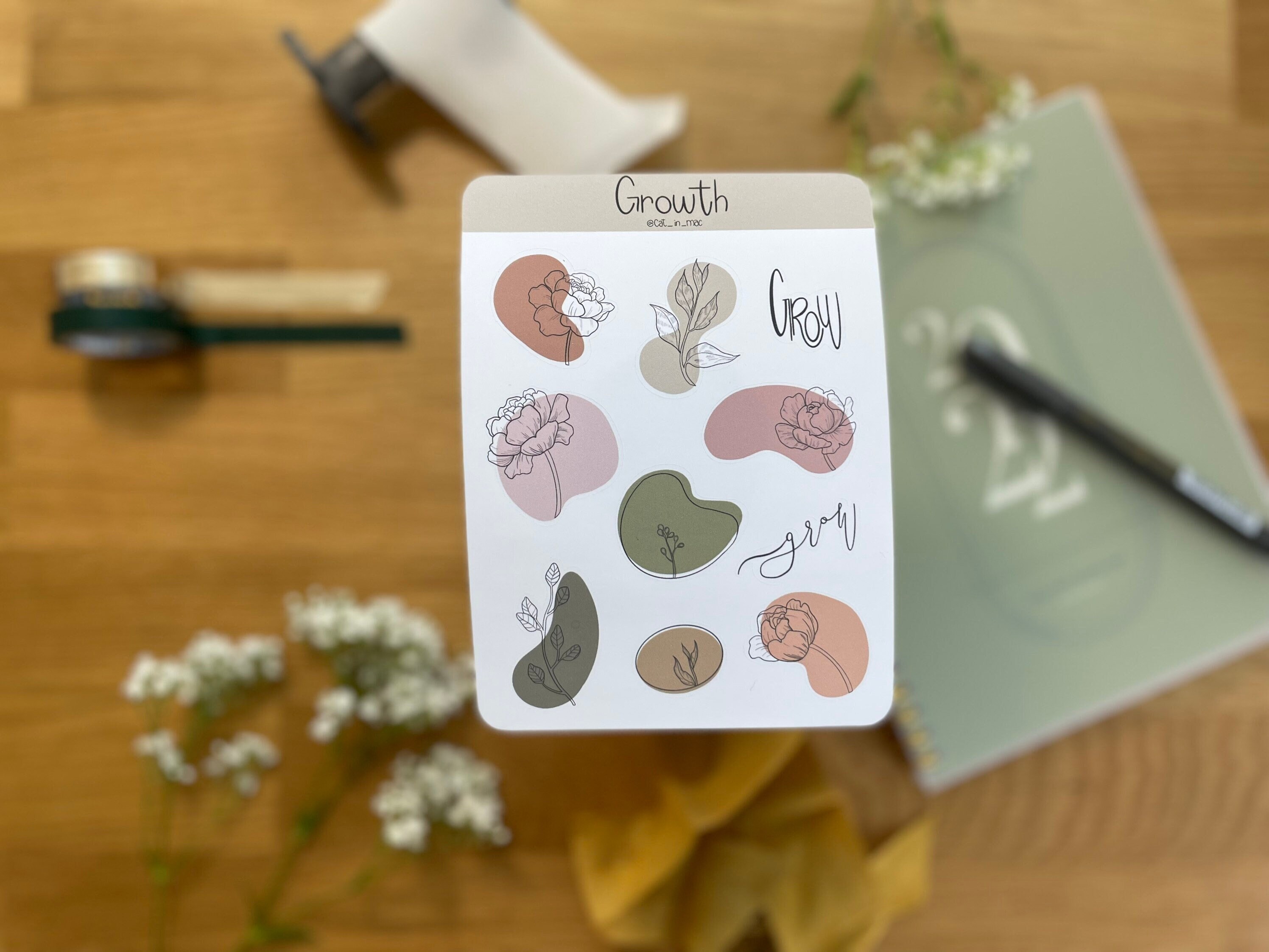 Sticker Pack Sticker Sheet Bundle Growth Stickers, Bullet Journal ...