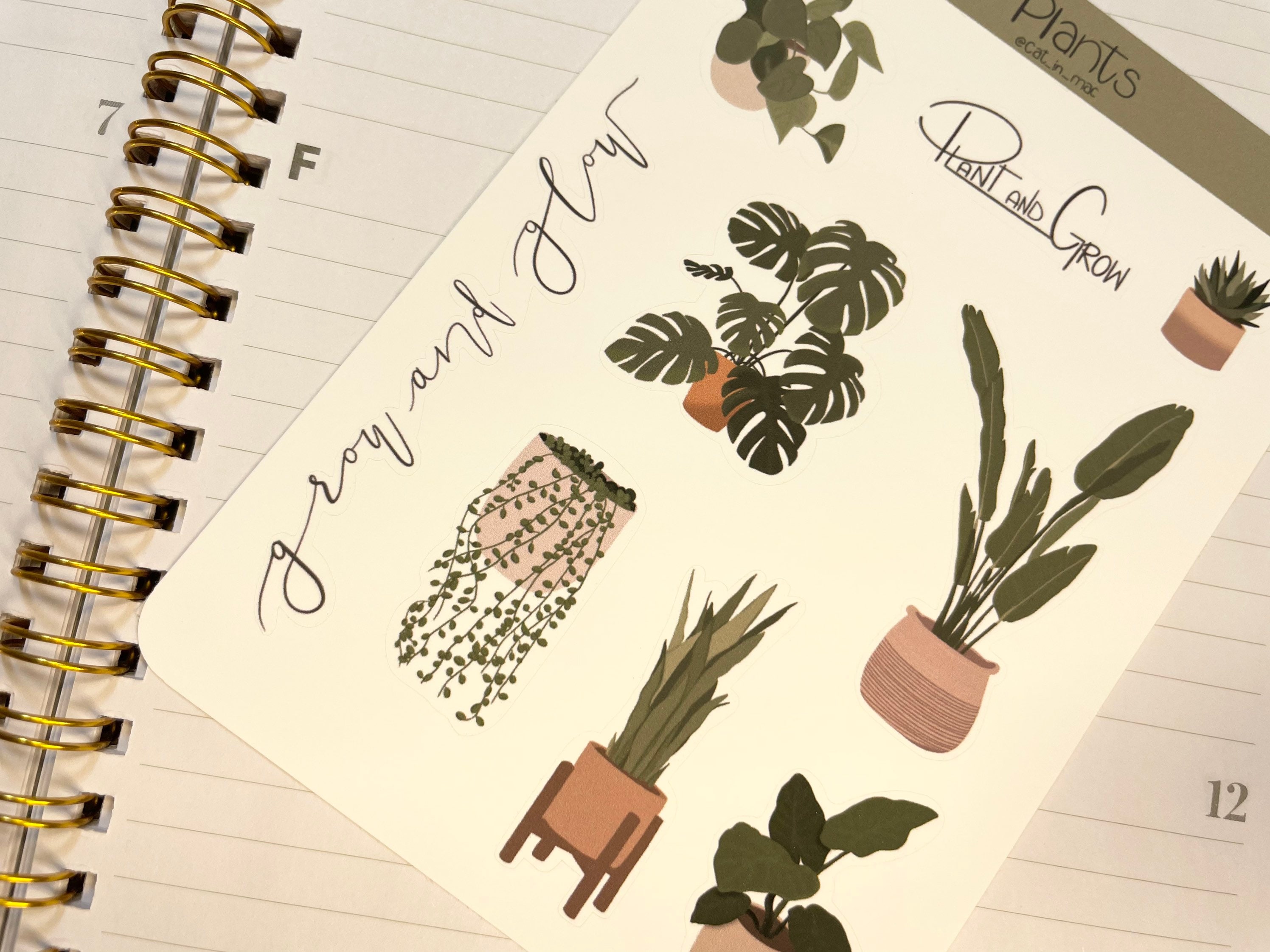 Plant Sticker Sheet, Bullet Journal Stickers, Bujo Stickers, Planner ...