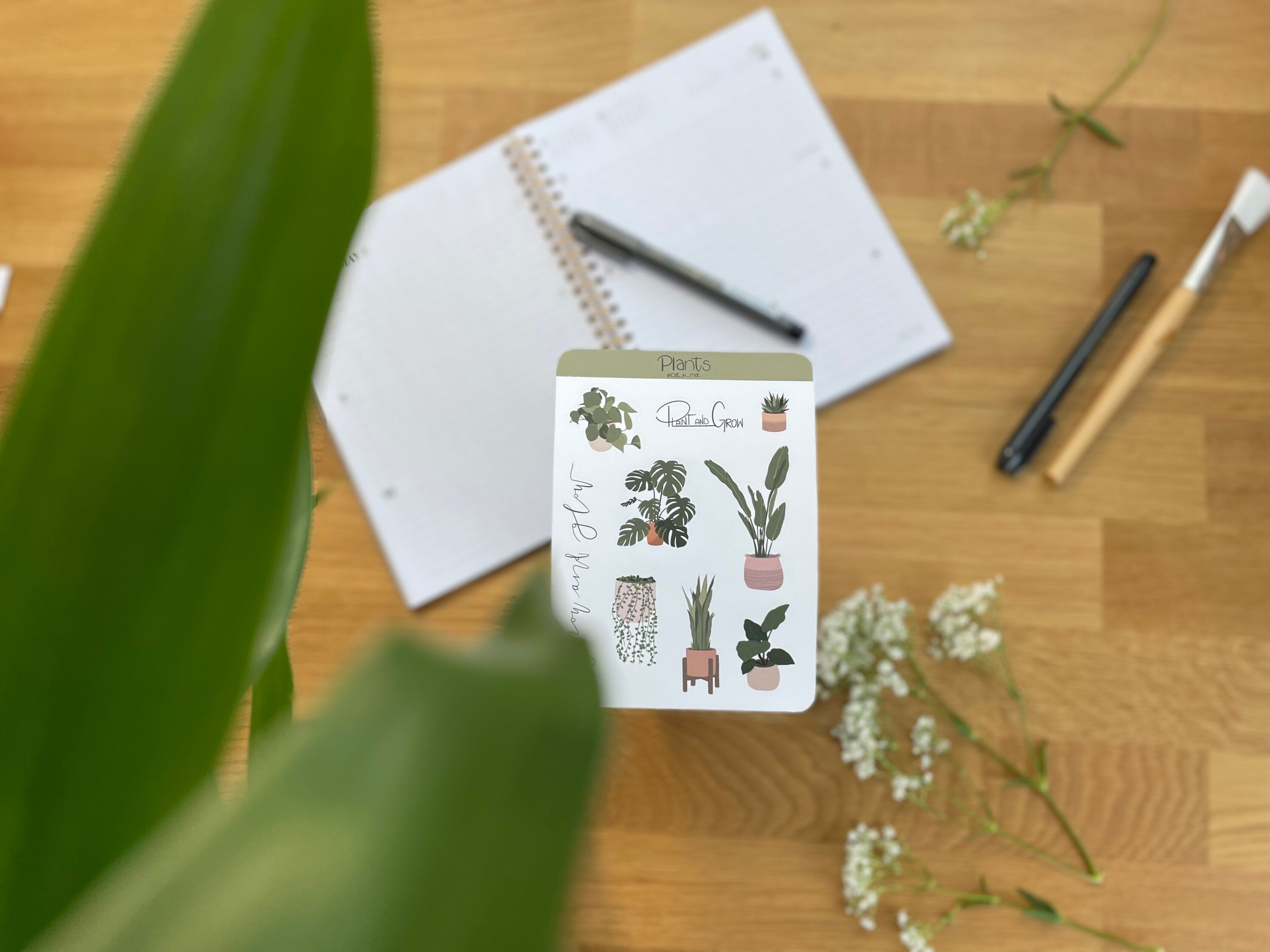 Plant Sticker Sheet, Bullet Journal Stickers, Bujo Stickers, Planner ...