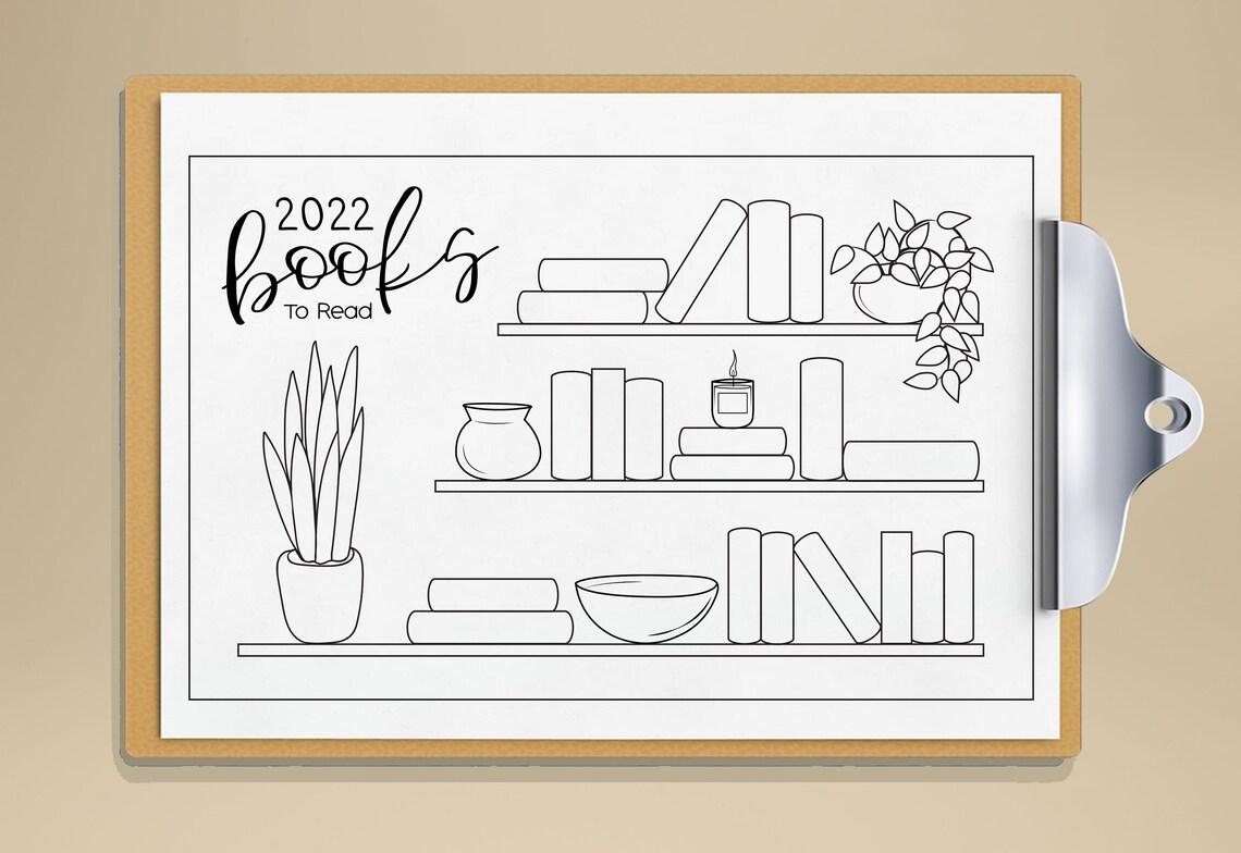PRINTABLE Digital Download Book Tracker Bookshelf | Books to Read ...