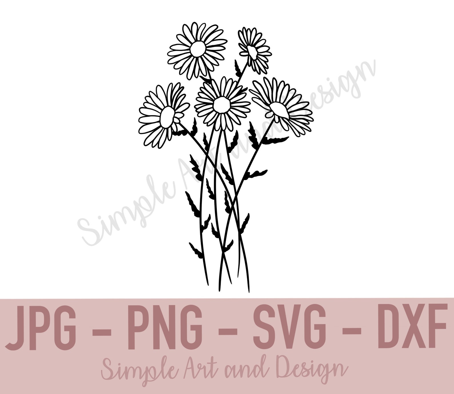 Daisy | SVG | JPG | PNG | Dxf | Daisy Svg | Flower Svg | Digital ...